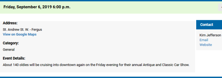 Fergus BIA Classic Car Show - 2019 - K-W & Area Bug Club