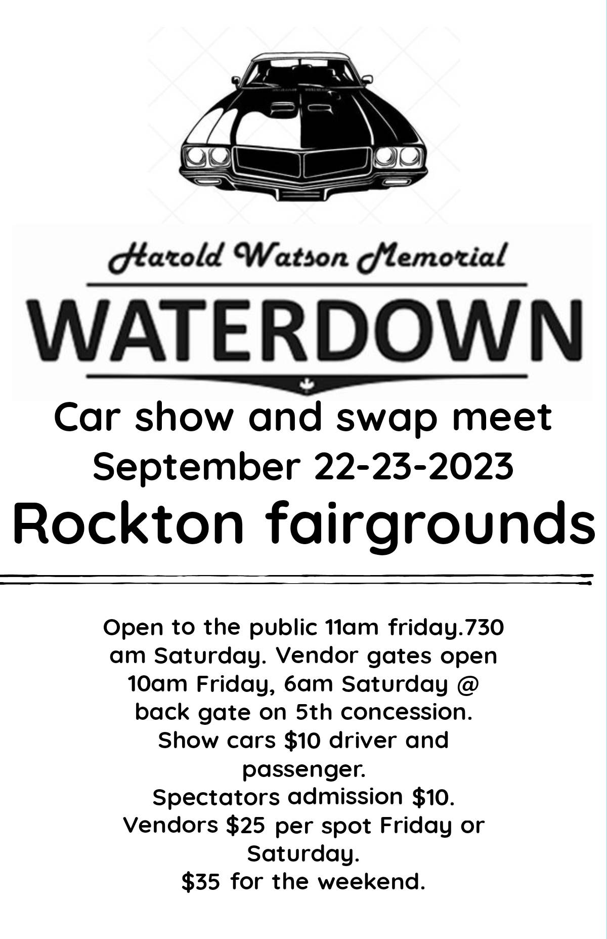 Waterdown Swap Meet and Car Show - Fall 2023